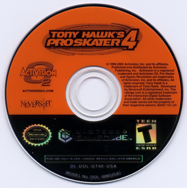 Tony Hawk's Pro Skater 4 cover or packaging material - MobyGames