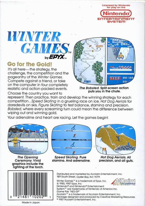 Winter Games cover or packaging material - MobyGames