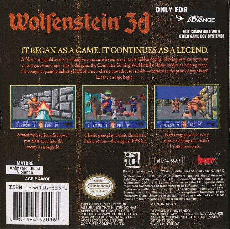 Wolfenstein 3D cover or packaging material - MobyGames