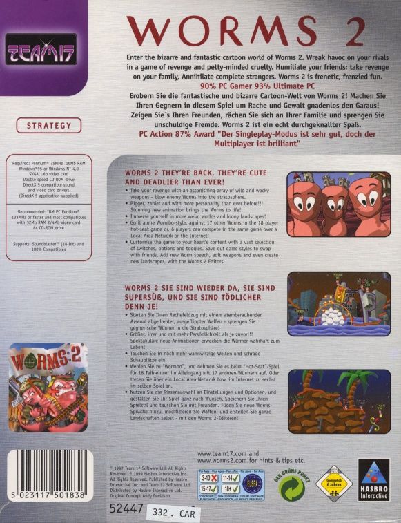 Worms 2 cover or packaging material - MobyGames