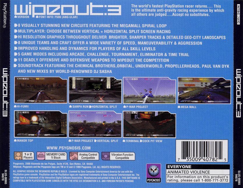 WipEout 3 cover or packaging material - MobyGames