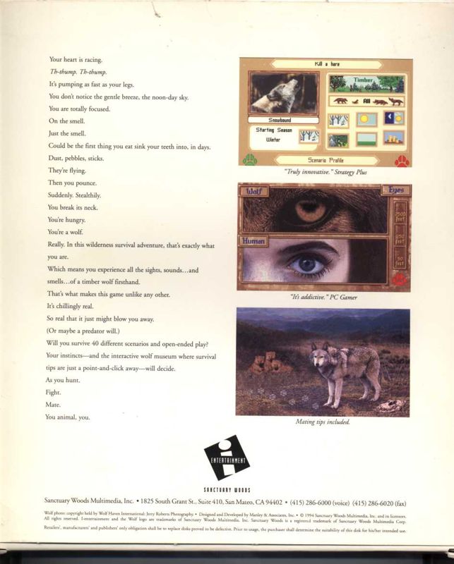 Wolf cover or packaging material - MobyGames