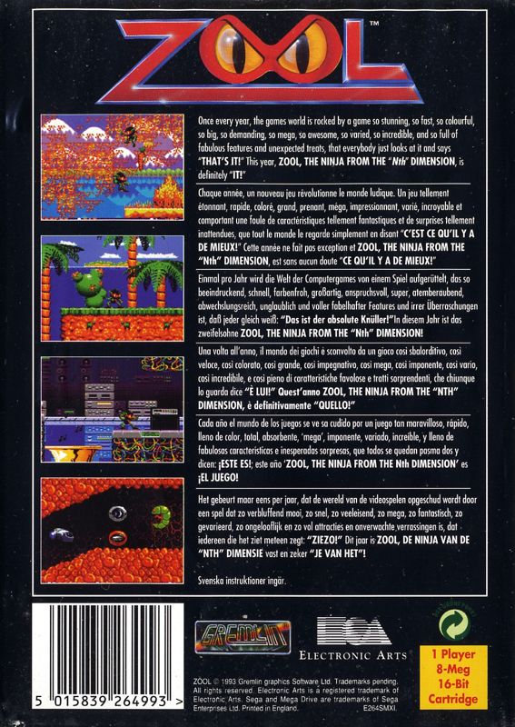 Zool cover or packaging material - MobyGames