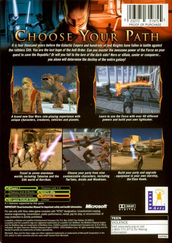 Star Wars: Knights of the Old Republic cover or packaging material ...