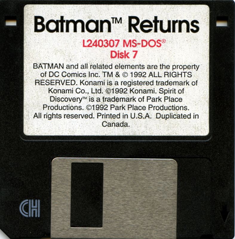 Batman Returns cover or packaging material - MobyGames