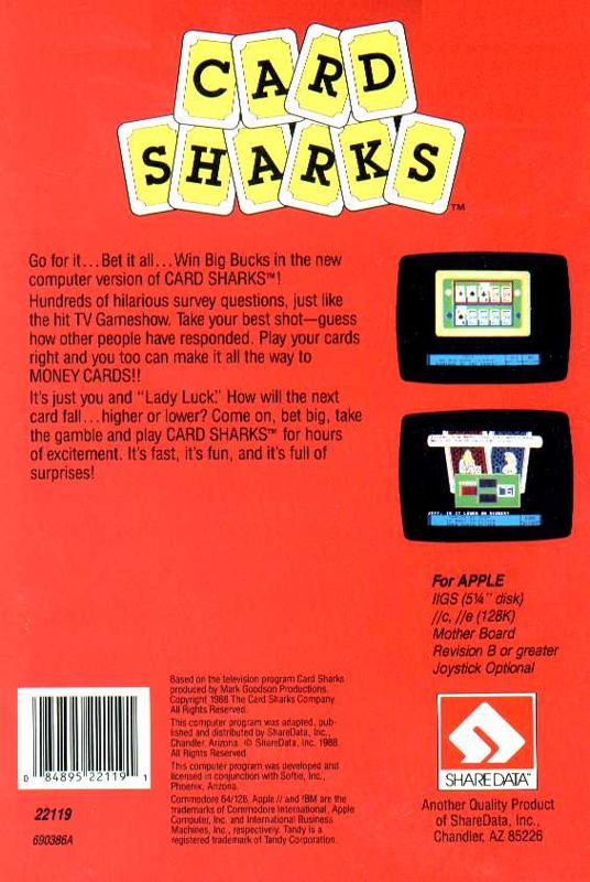 Card Sharks cover or packaging material - MobyGames