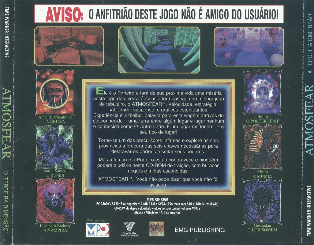 Atmosfear: The Third Dimension cover or packaging material - MobyGames