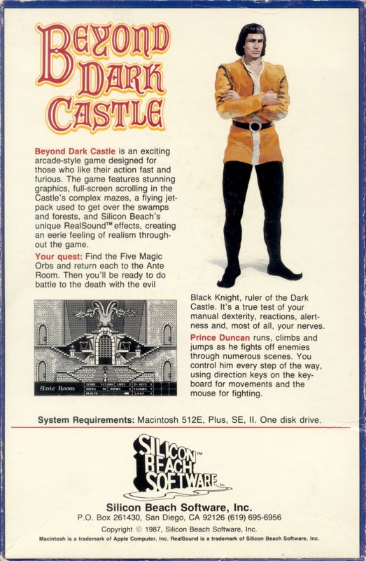 Beyond Dark Castle cover or packaging material - MobyGames