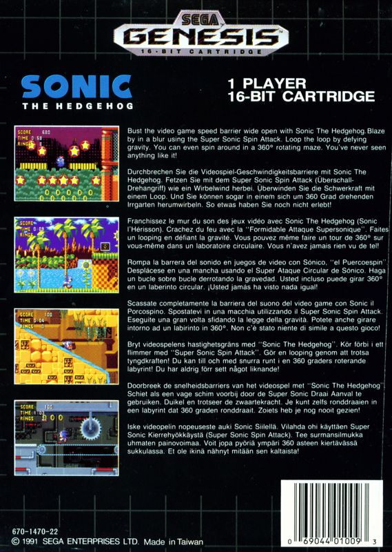 Sonic the Hedgehog cover or packaging material - MobyGames