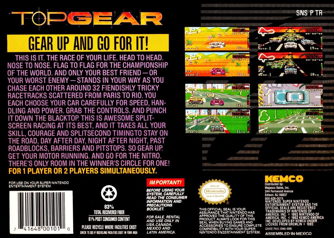 Top Gear cover or packaging material - MobyGames