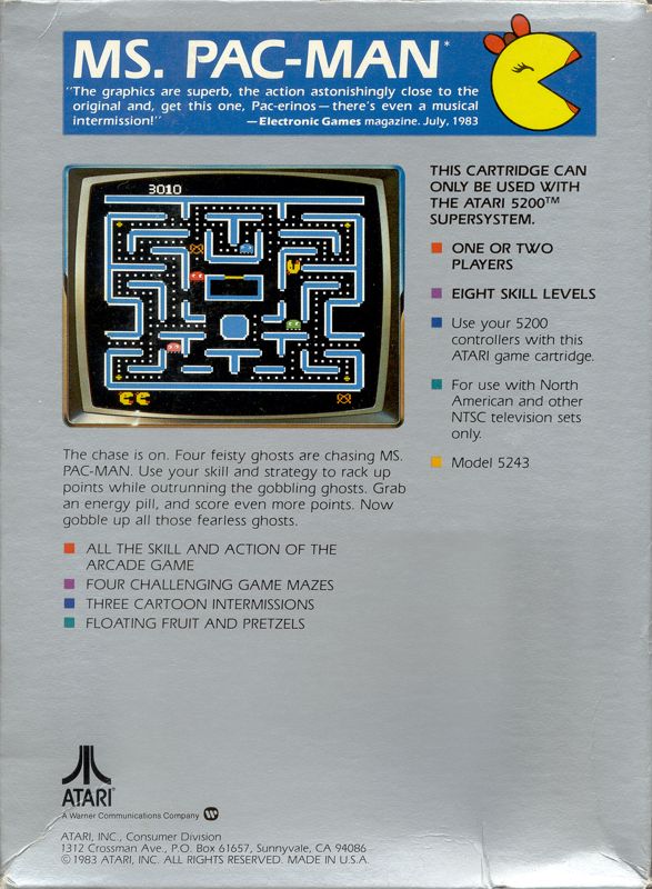 Ms. Pac-Man cover or packaging material - MobyGames