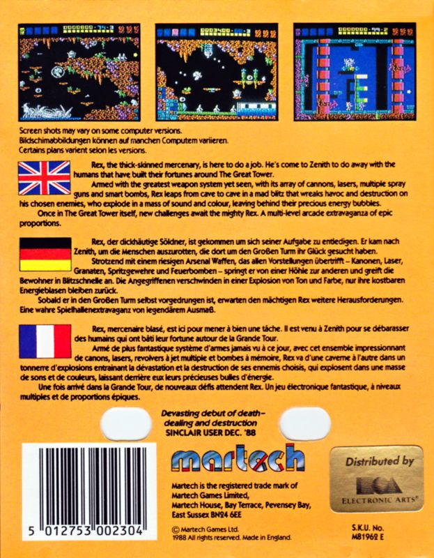 Rex cover or packaging material - MobyGames