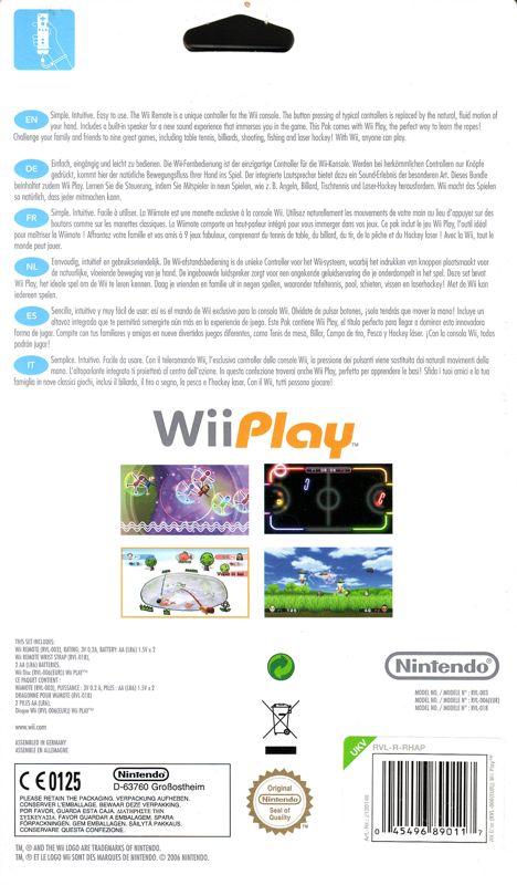 Wii Play cover or packaging material - MobyGames