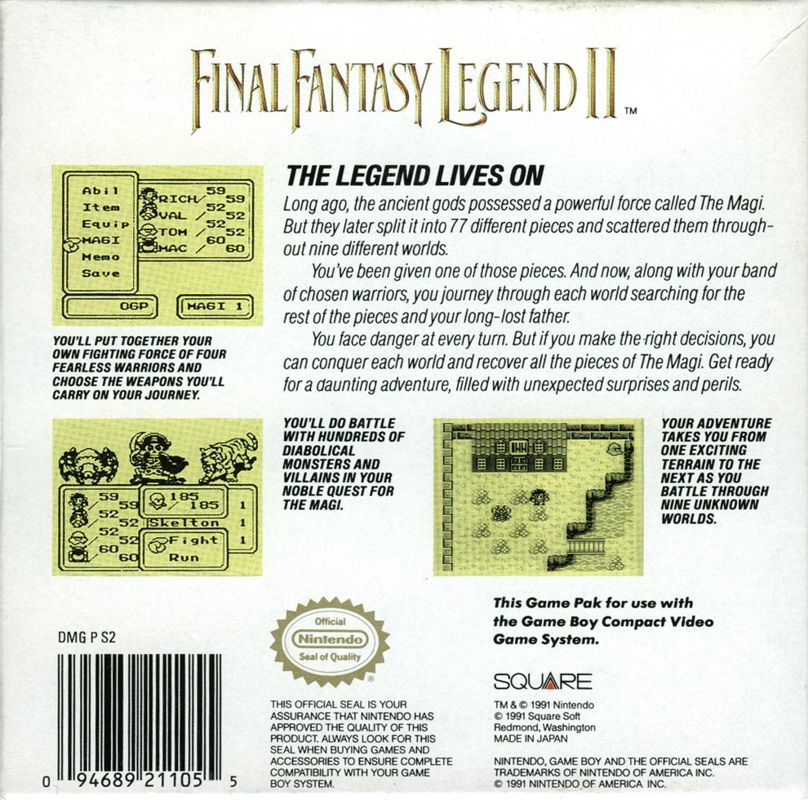 Final Fantasy Legend II cover or packaging material - MobyGames