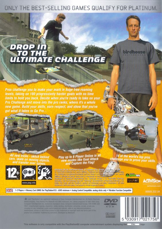 Tony Hawk's Pro Skater 4 cover or packaging material - MobyGames