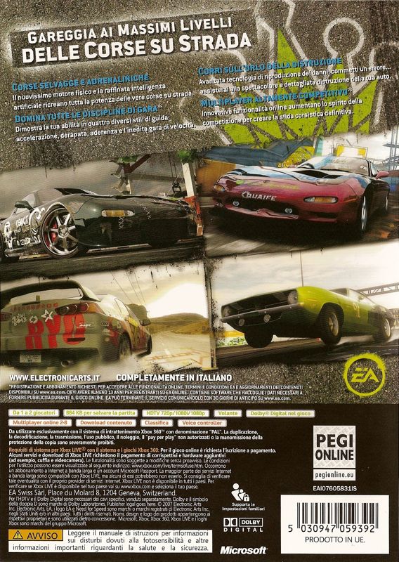 Need for Speed: ProStreet cover or packaging material - MobyGames