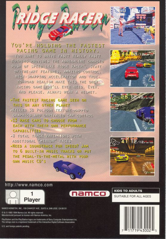 Ridge Racer cover or packaging material - MobyGames