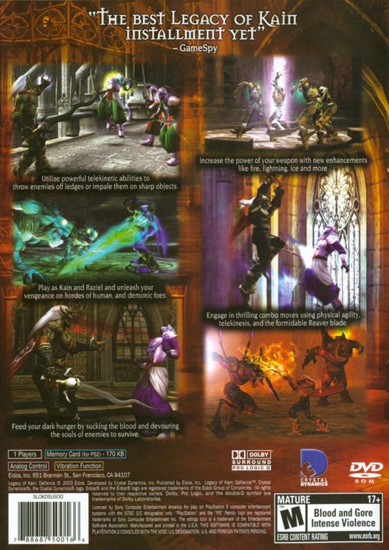 Legacy of Kain: Defiance cover or packaging material - MobyGames