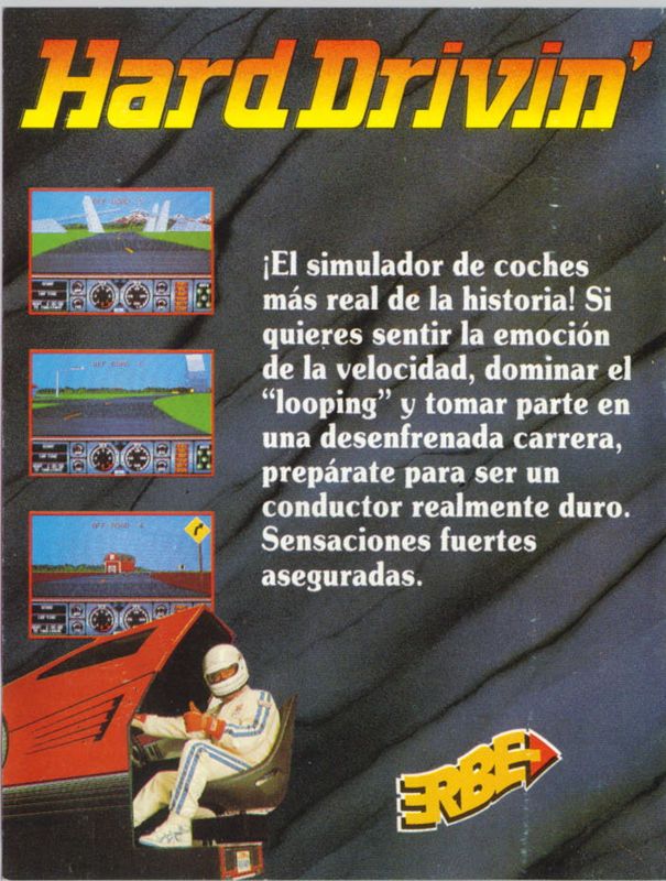 Hard Drivin' cover or packaging material - MobyGames