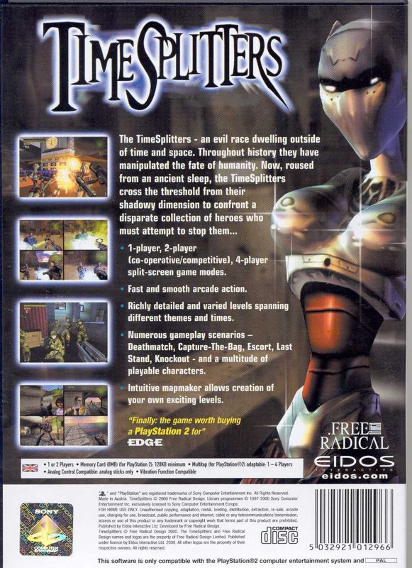 TimeSplitters cover or packaging material - MobyGames