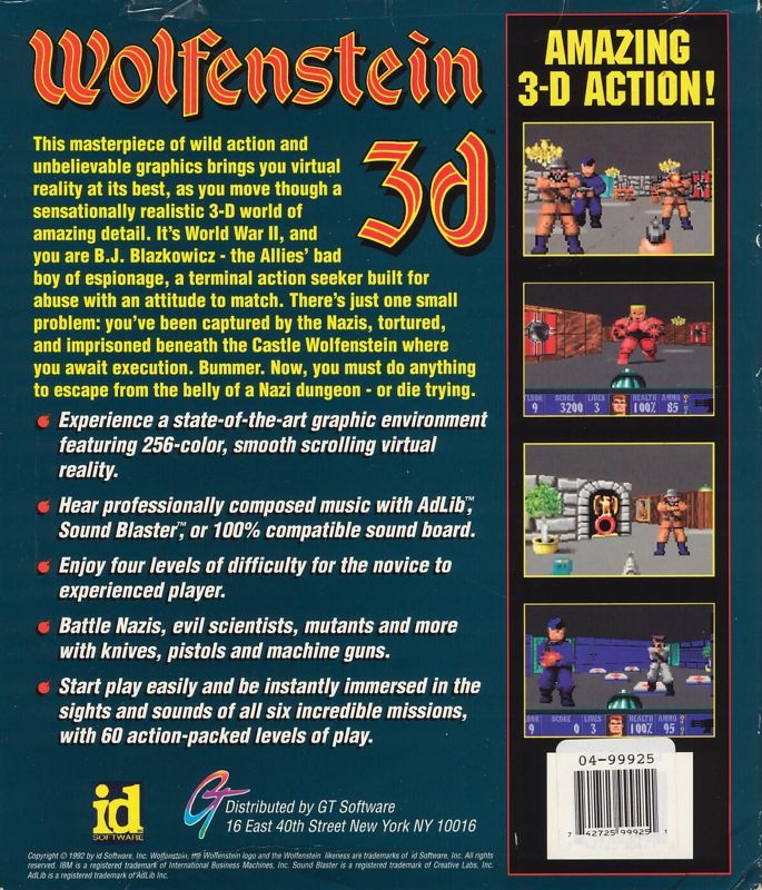 Wolfenstein 3D cover or packaging material - MobyGames