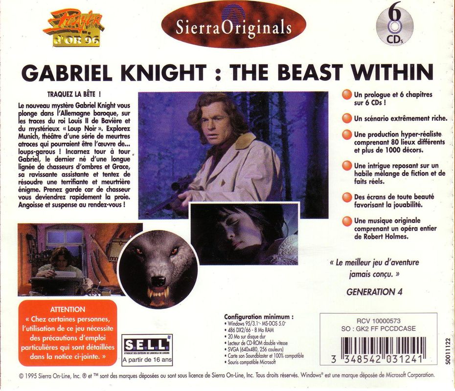 The Beast Within: A Gabriel Knight Mystery cover or packaging material ...