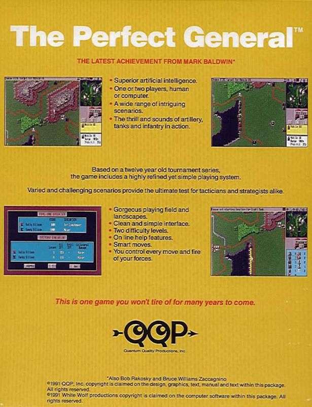 The Perfect General cover or packaging material - MobyGames