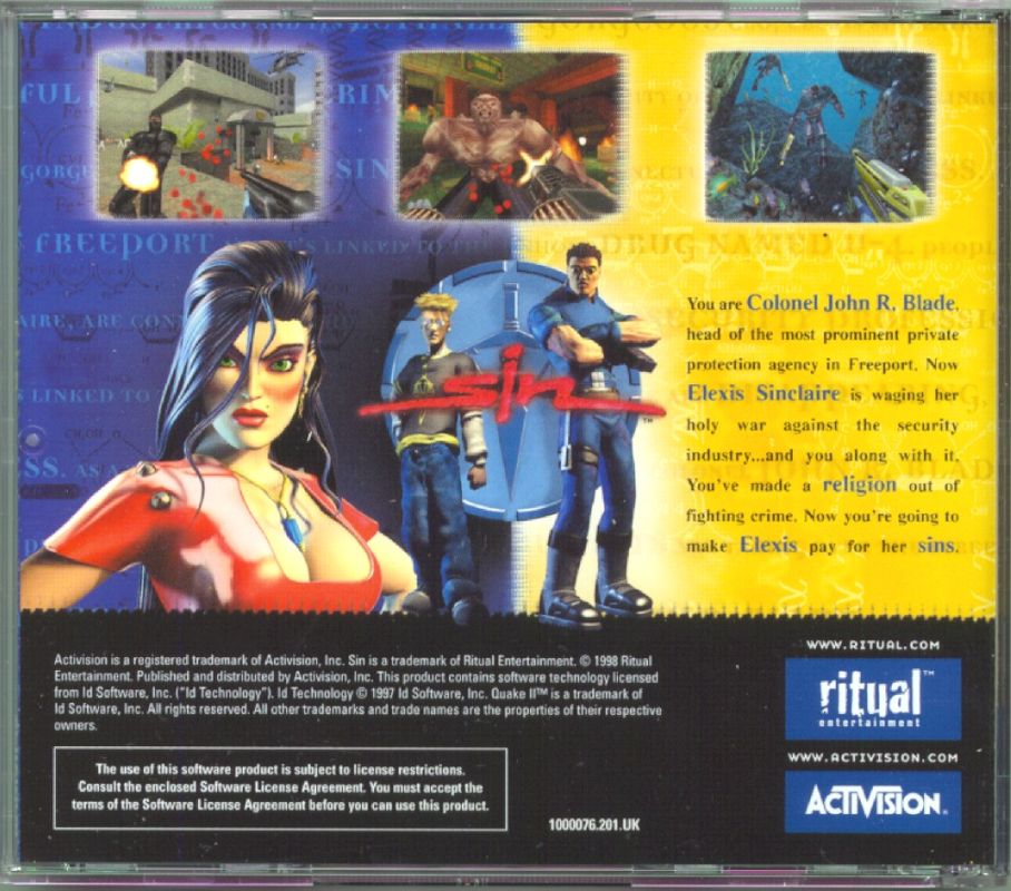 SiN cover or packaging material - MobyGames