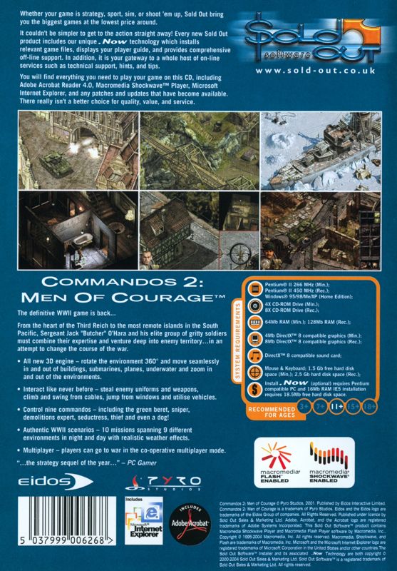 Commandos 2: Men of Courage cover or packaging material - MobyGames
