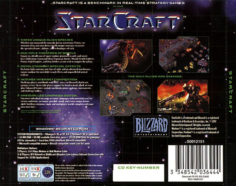 StarCraft cover or packaging material - MobyGames
