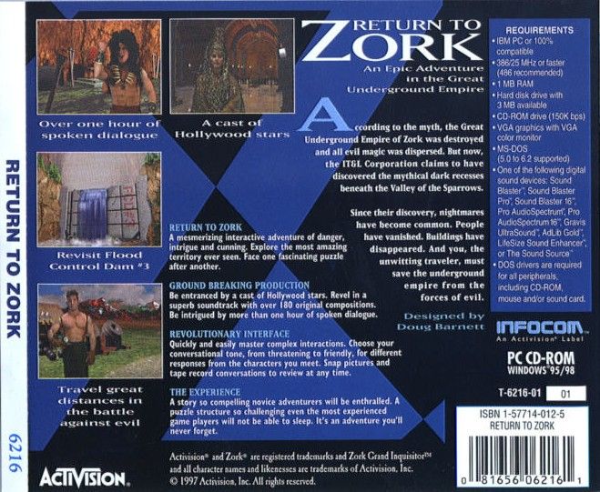 Return to Zork cover or packaging material - MobyGames
