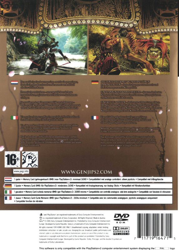 Genji: Dawn of the Samurai cover or packaging material - MobyGames