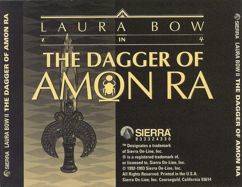 The Dagger of Amon Ra cover or packaging material - MobyGames