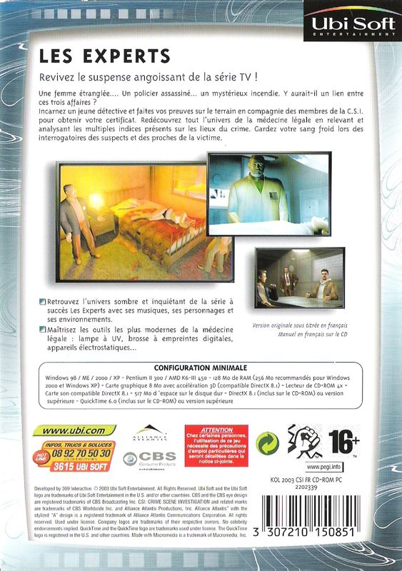 CSI: Crime Scene Investigation cover or packaging material - MobyGames