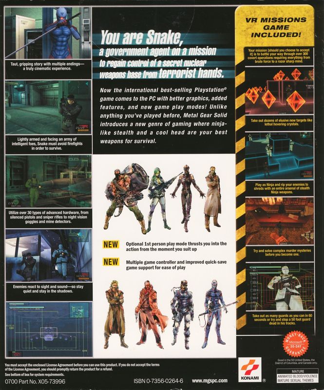 Metal Gear Solid cover or packaging material - MobyGames