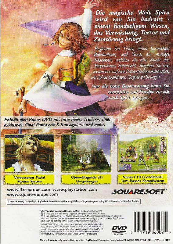 Final Fantasy X cover or packaging material - MobyGames