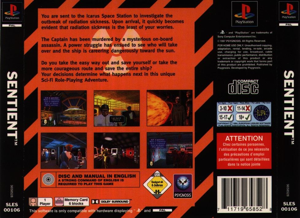 Sentient cover or packaging material - MobyGames