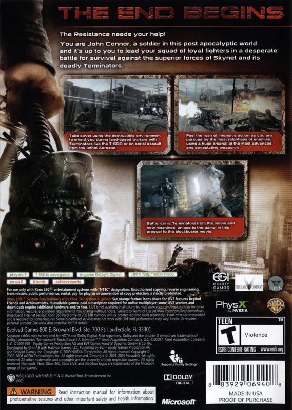 Terminator: Salvation cover or packaging material - MobyGames