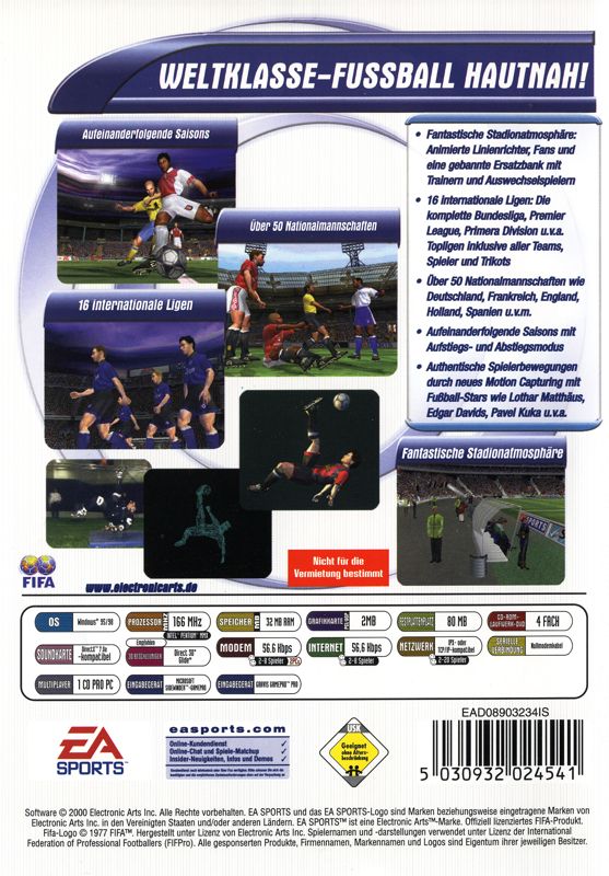 FIFA 2001: Major League Soccer cover or packaging material - MobyGames