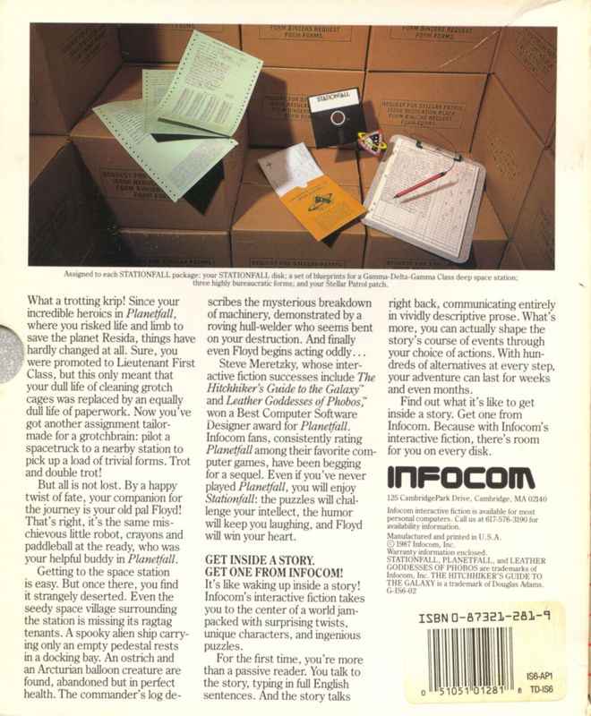 Stationfall cover or packaging material - MobyGames