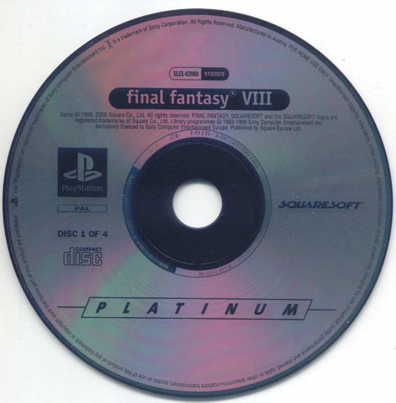 Final Fantasy VIII cover or packaging material - MobyGames