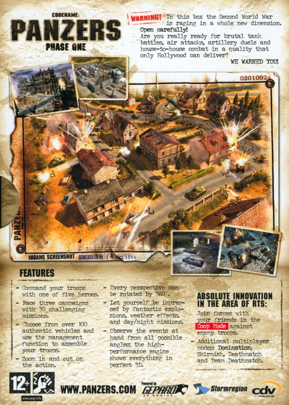 Codename: Panzers - Phase One cover or packaging material - MobyGames