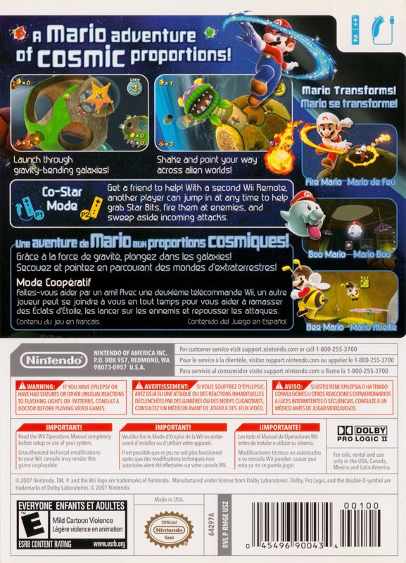 Super Mario Galaxy cover or packaging material - MobyGames