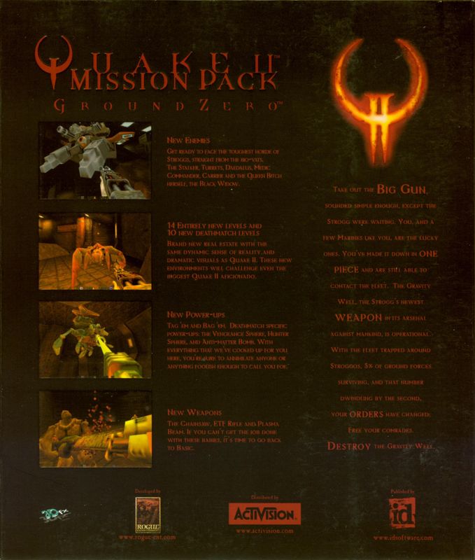 Quake II Mission Pack: Ground Zero cover or packaging material - MobyGames