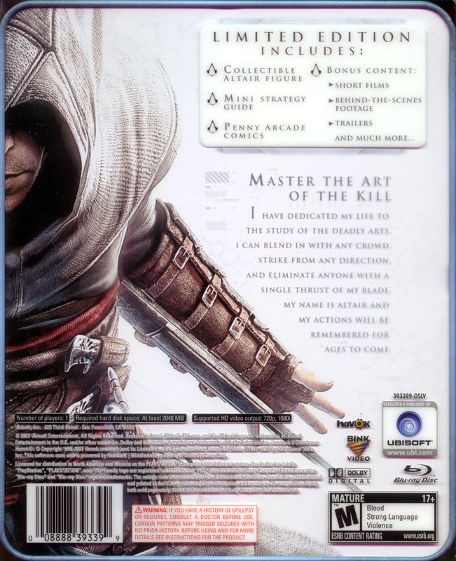 Assassin's Creed (Limited Edition) cover or packaging material - MobyGames