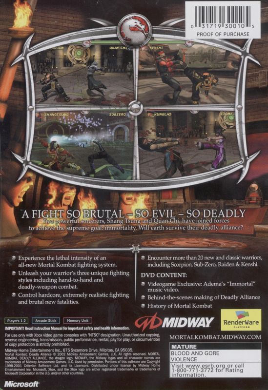 Mortal Kombat: Deadly Alliance cover or packaging material - MobyGames
