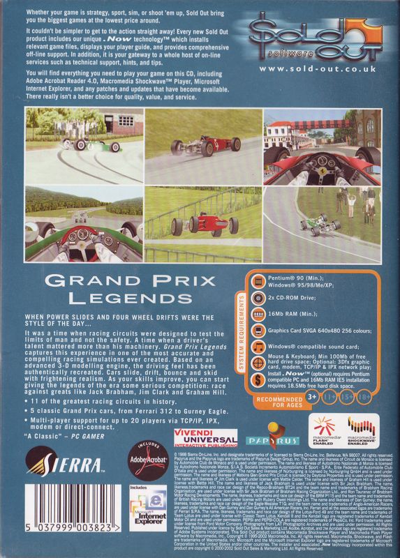 Grand Prix Legends cover or packaging material - MobyGames