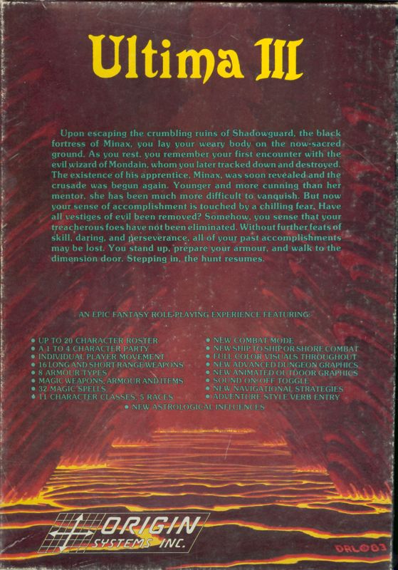 Exodus: Ultima III cover or packaging material - MobyGames