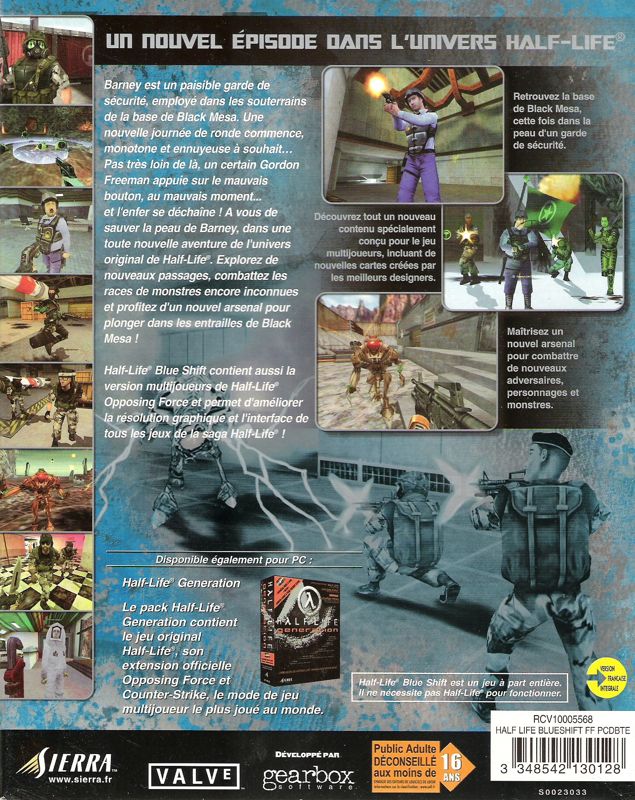 Half-Life: Blue Shift cover or packaging material - MobyGames