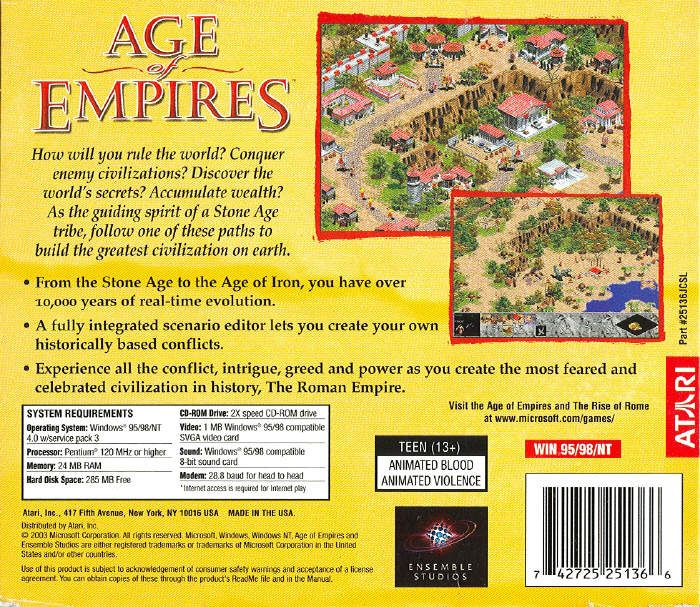 Age of Empires: Gold Edition cover or packaging material - MobyGames